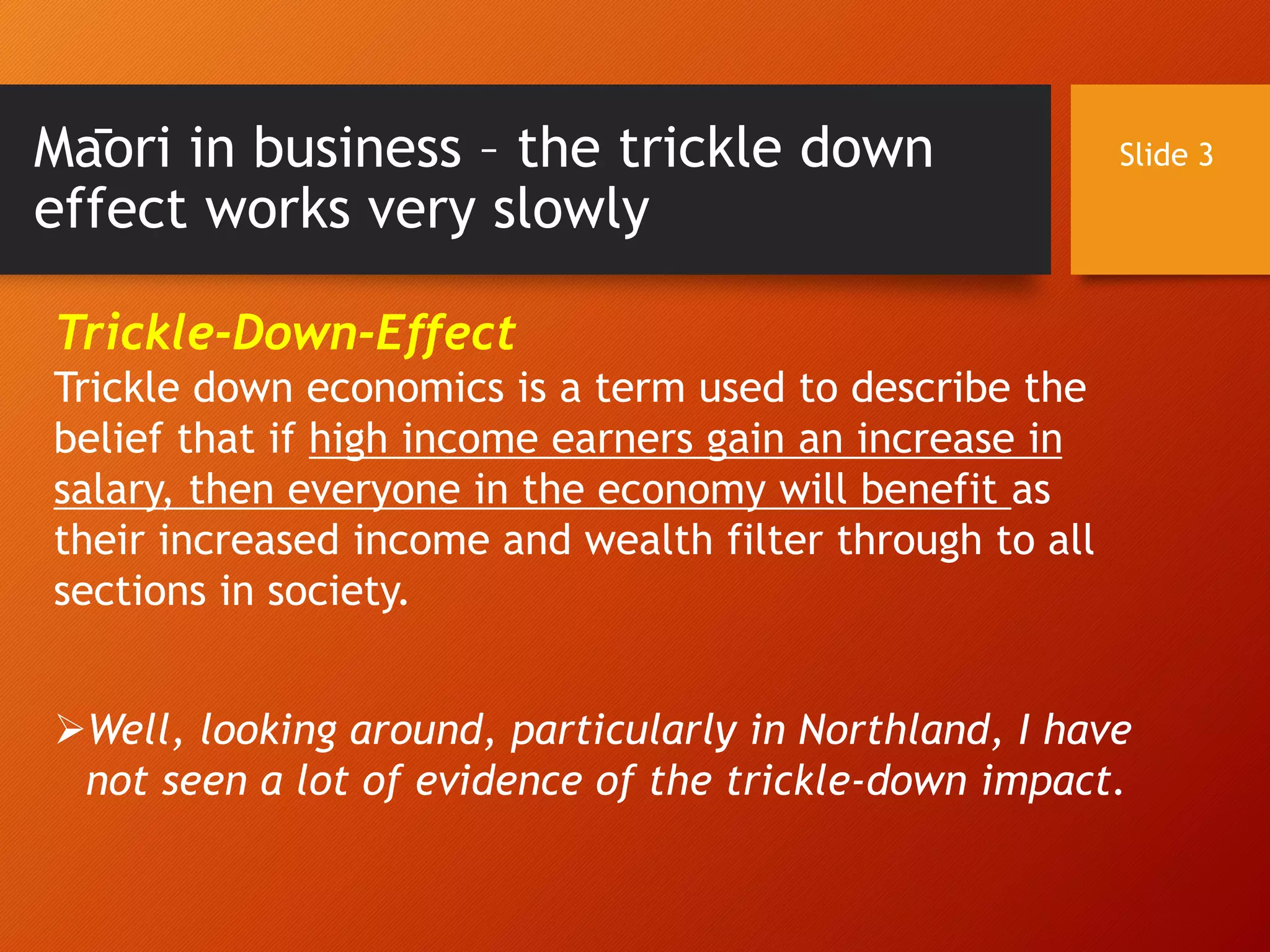 Maori in business where is the trickle down effect? | PPTX | Green Solutions | Business