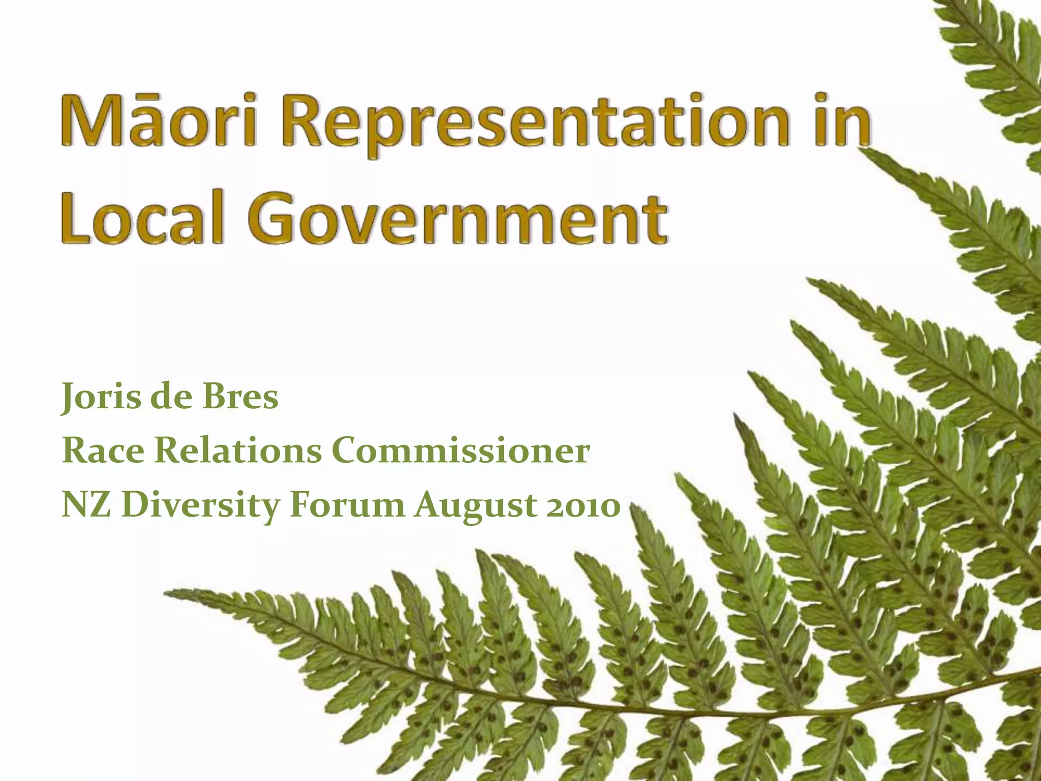 Maori representation in local government v1 | PPTX