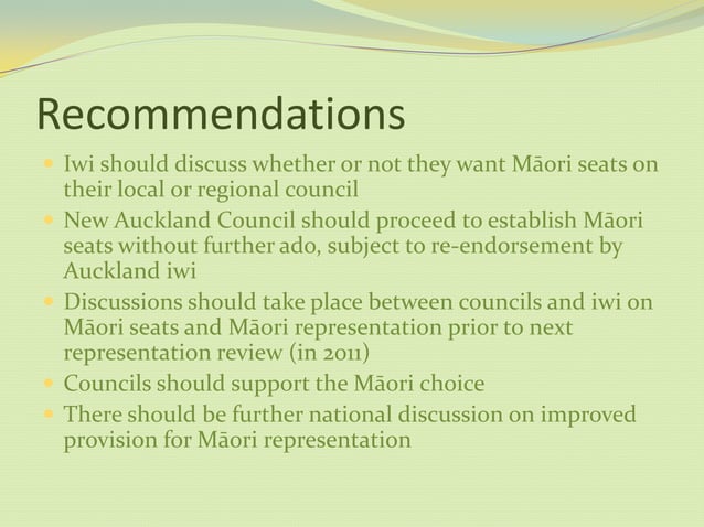 Maori representation in local government v1 | PPTX | Civic affairs ...