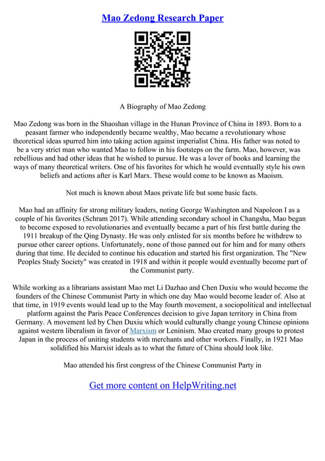 Mao Zedong Essay | PDF