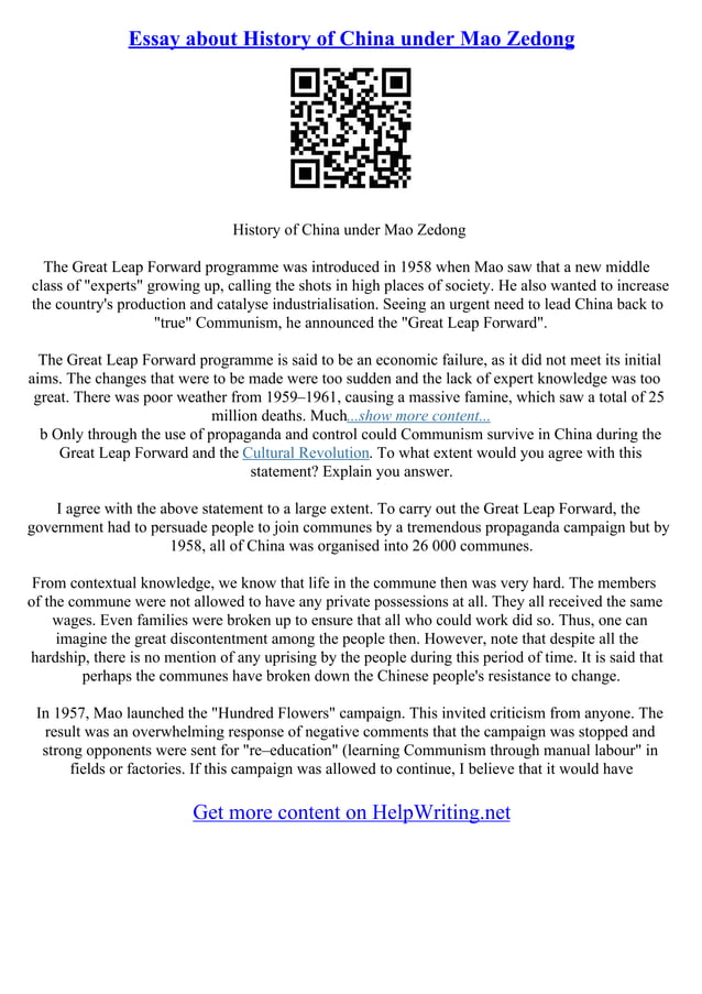 Mao Zedong Essay | PDF