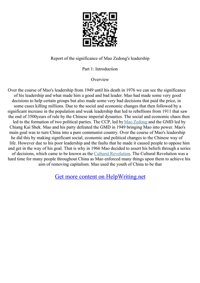 Mao Zedong Essay | PDF