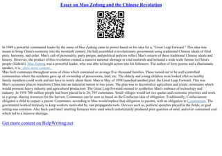 Mao Zedong Summary | PDF