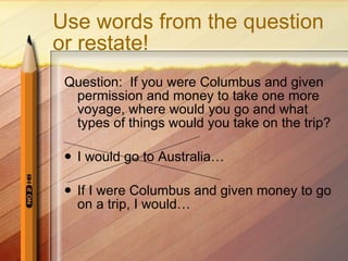 Map Question Writing | PPT