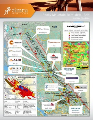 Map (Update): Rare Earth & Rare Metals Projects in British Columbia | PDF
