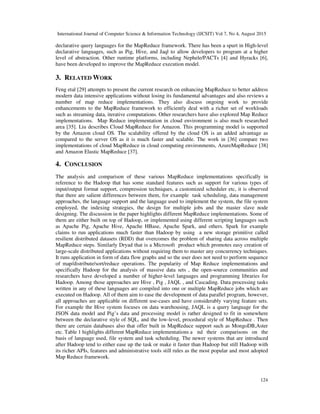 MAP-REDUCE IMPLEMENTATIONS: SURVEY AND PERFORMANCE COMPARISON | PDF