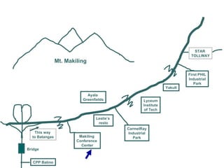 Map to Makiling Conference Center in Laguna | PPT