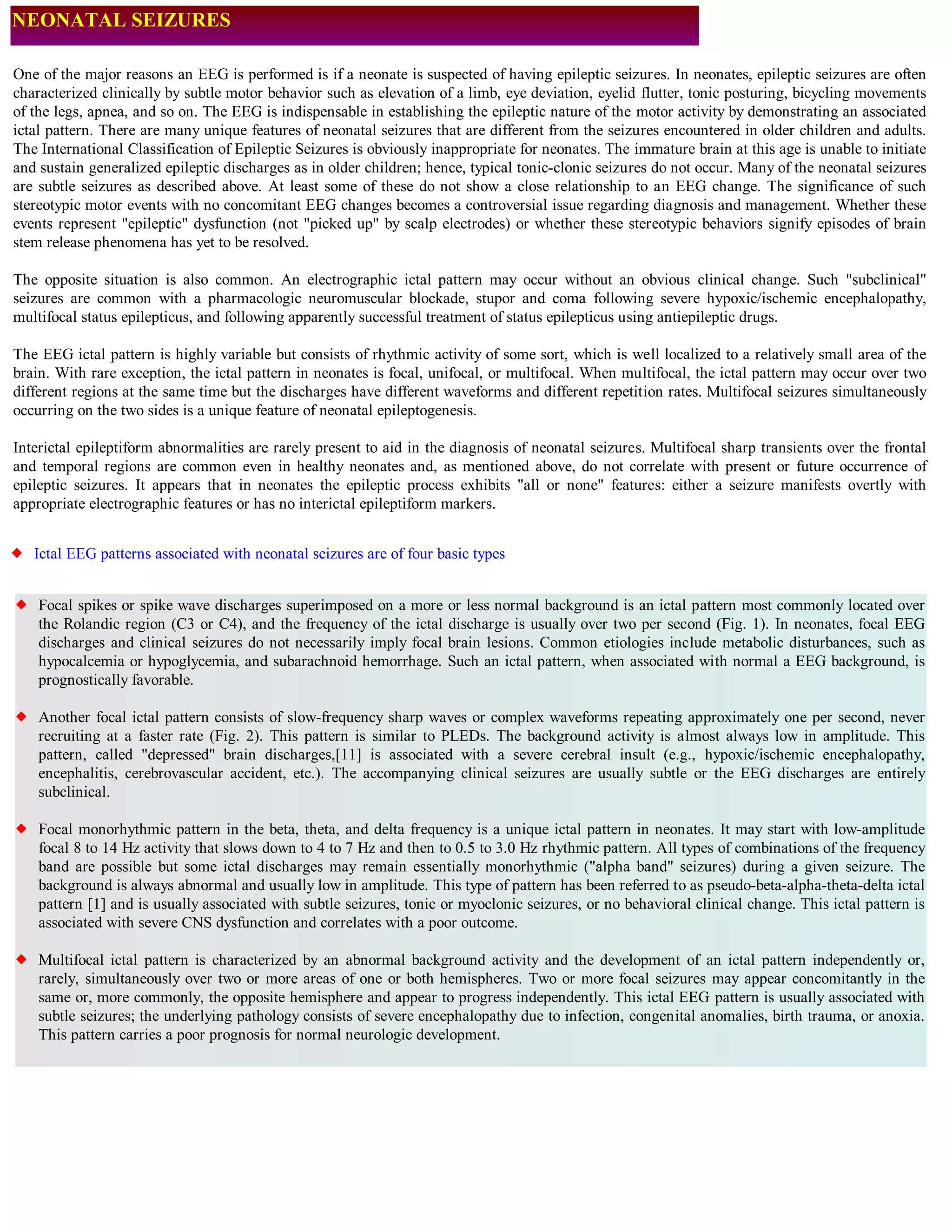 Issues in brainmapping...Neonatal EEG | PDF