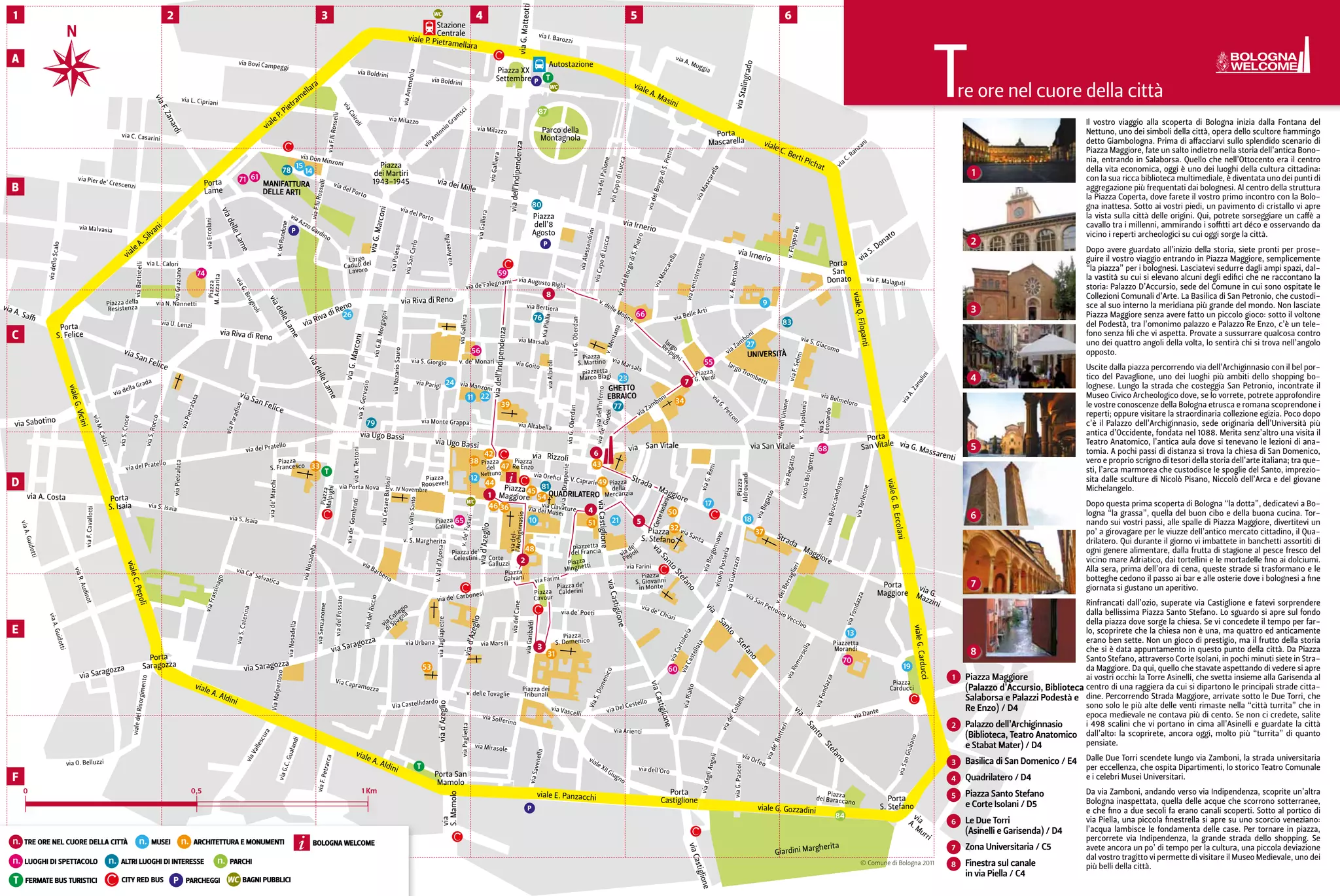 Mapa Bolonia con ruta turística | PDF