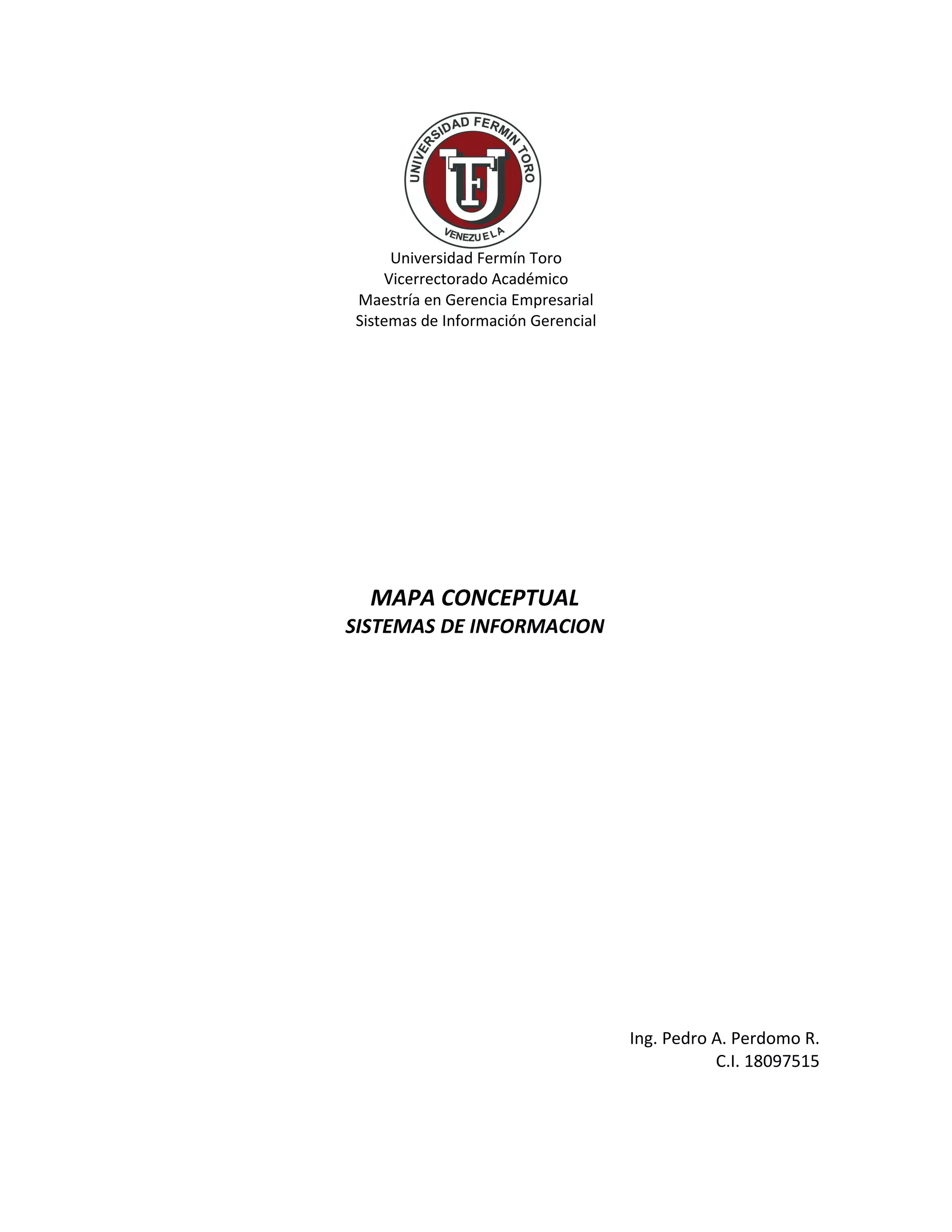 Mapa conceptual. Sistemas de Informacion. Pedro Perdomo | DOC