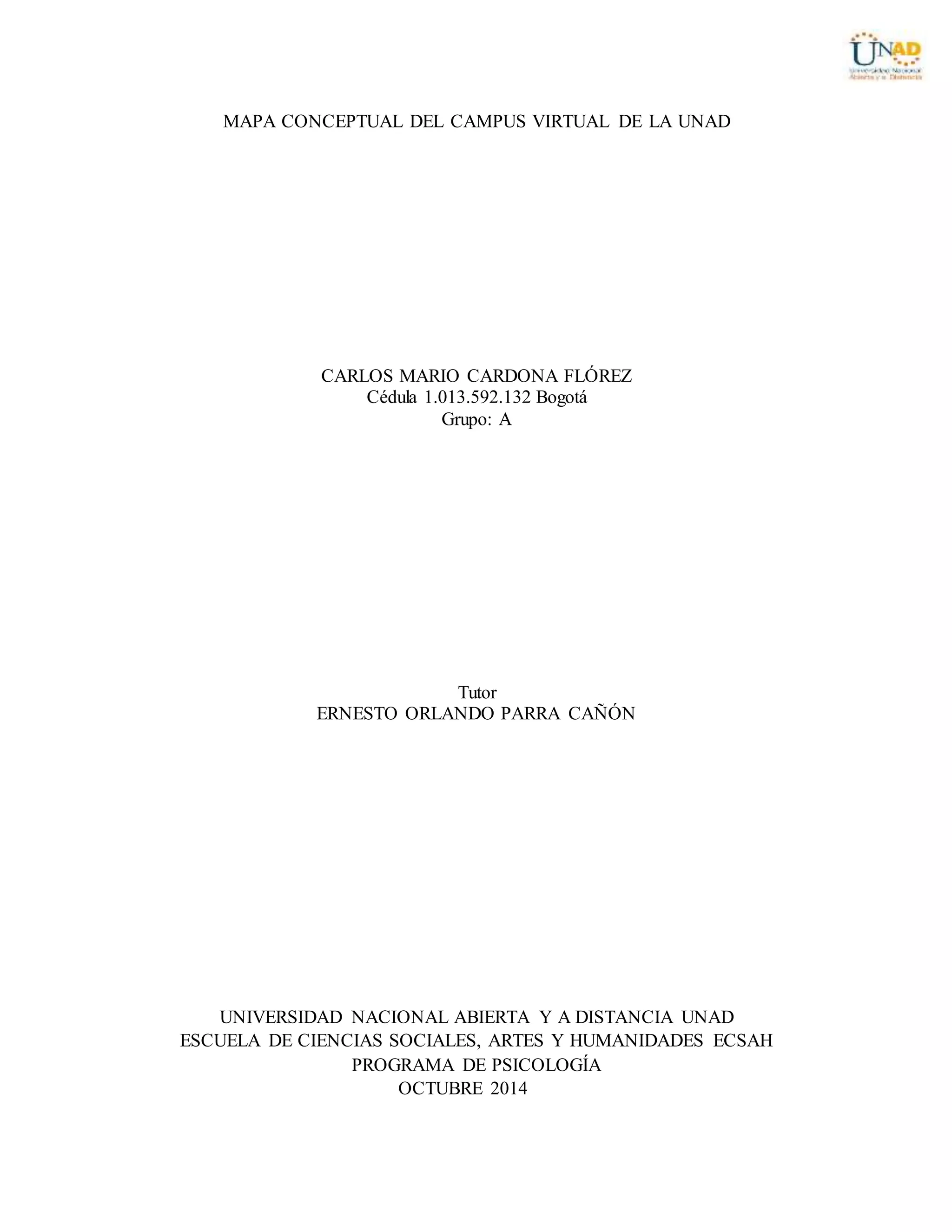 Mapa conceptual del campus virtual de la unad | DOCX | Education