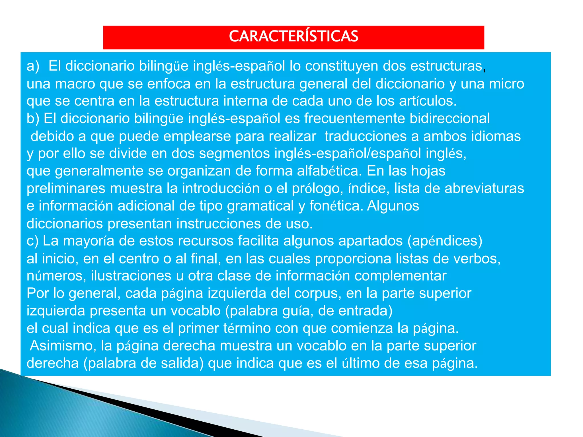 Mapa conceptual del diccionario bilingue | PPTX | Education