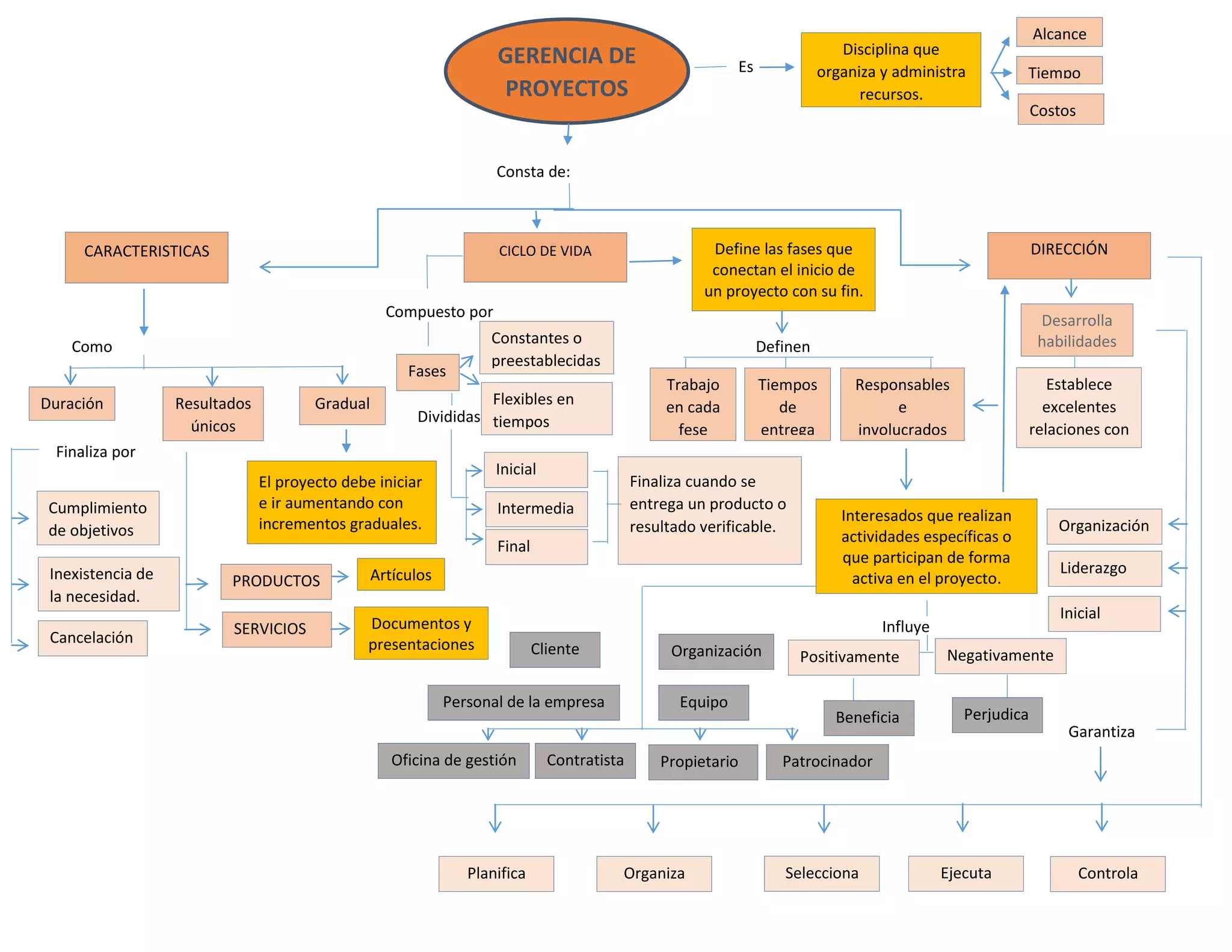 Mapa conceptual gerencia de proyectos | PPT