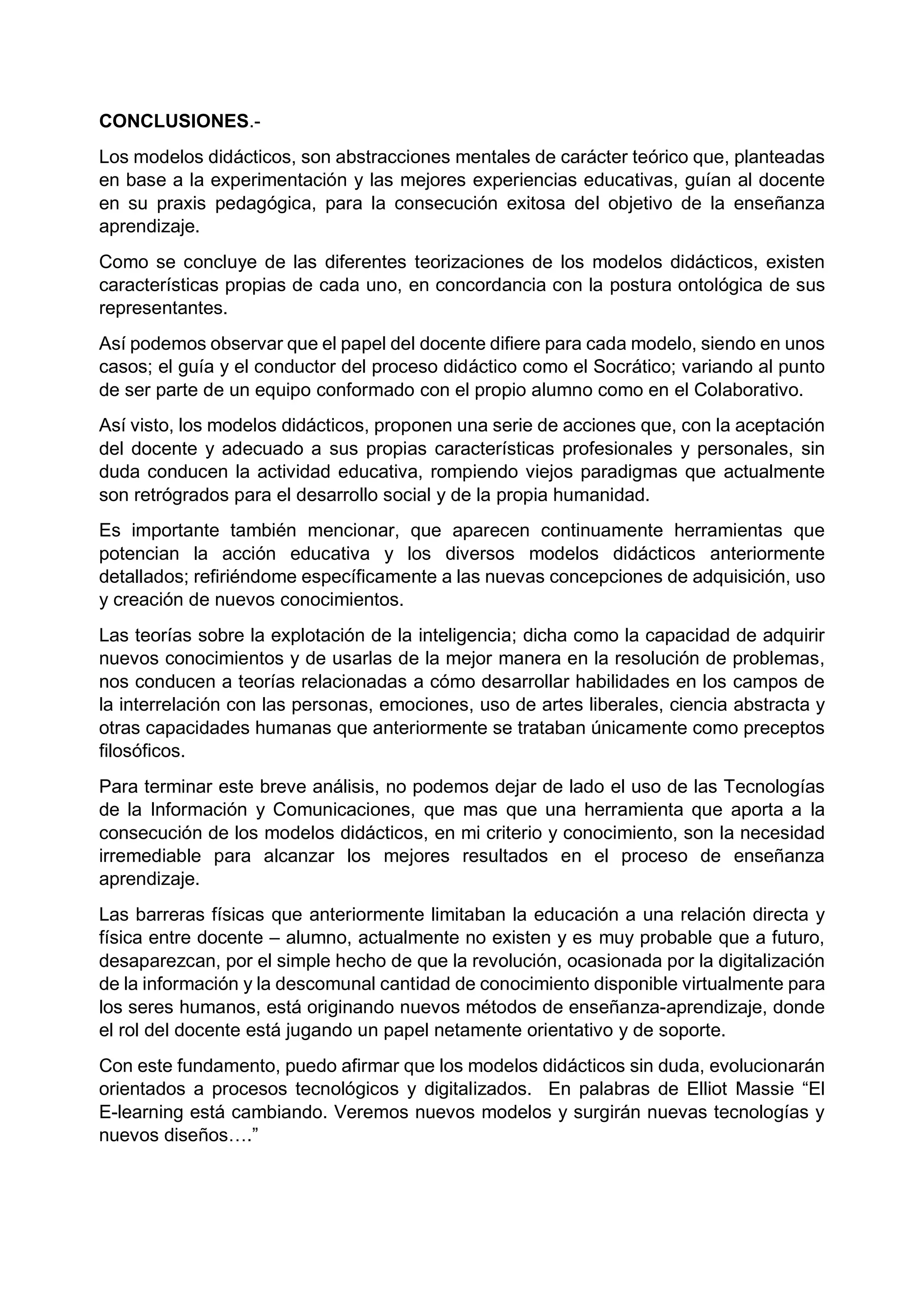 Mapa conceptual MODELOS DIDACTICOS gonzalo arias | PDF | Education