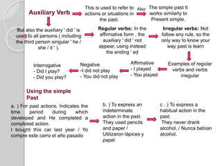 Auxiliary Verb and Simple Past. | PPTX