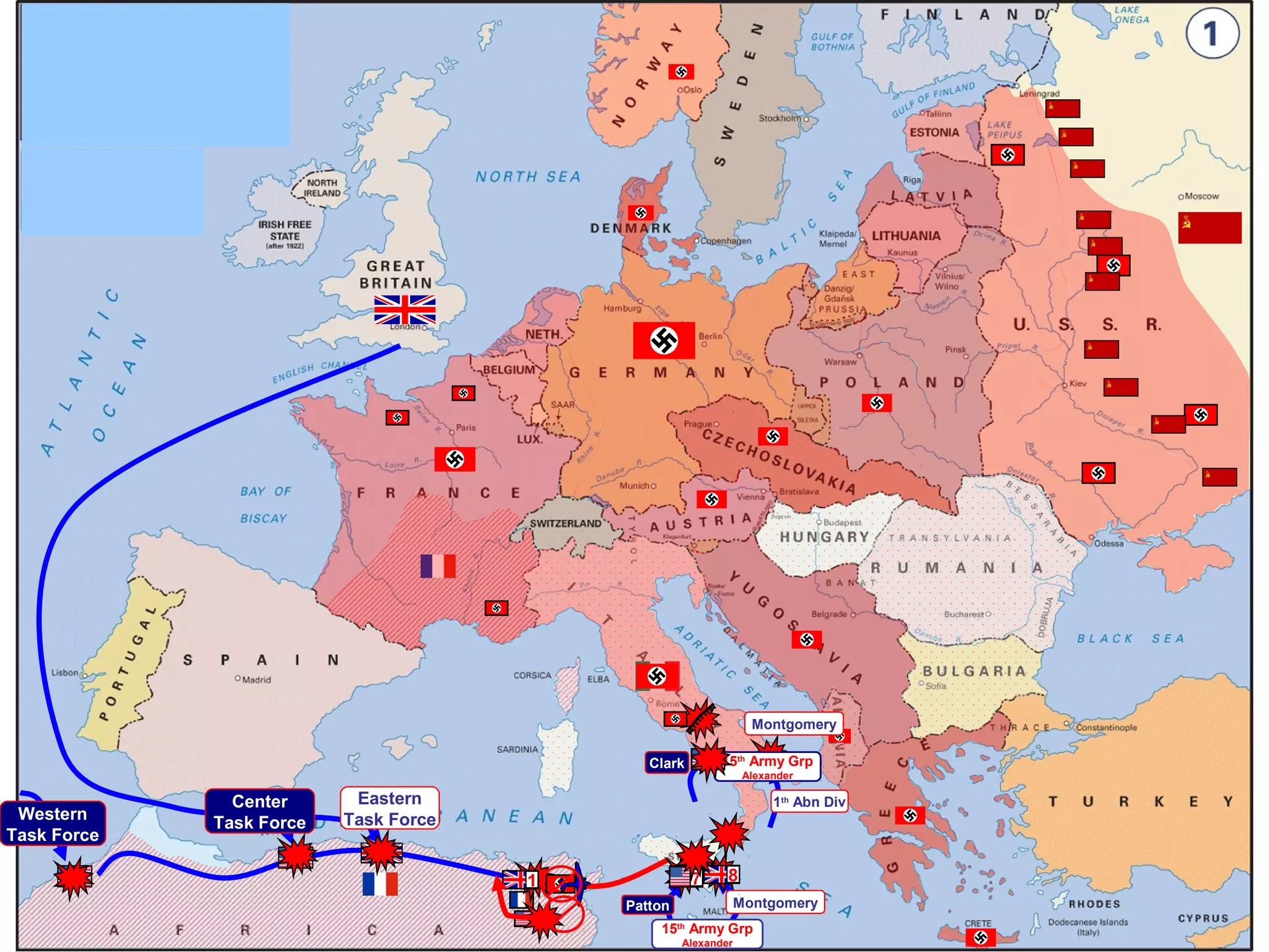 Mapa de la segunda guerra mundial | PPS