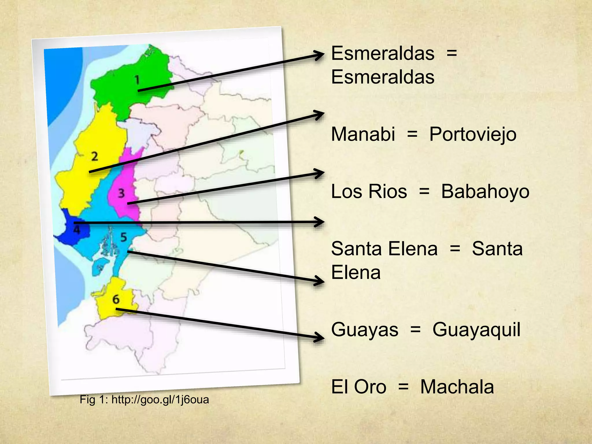 Mapa Cultural del Ecuador de las Provincias de la Costa | PPT
