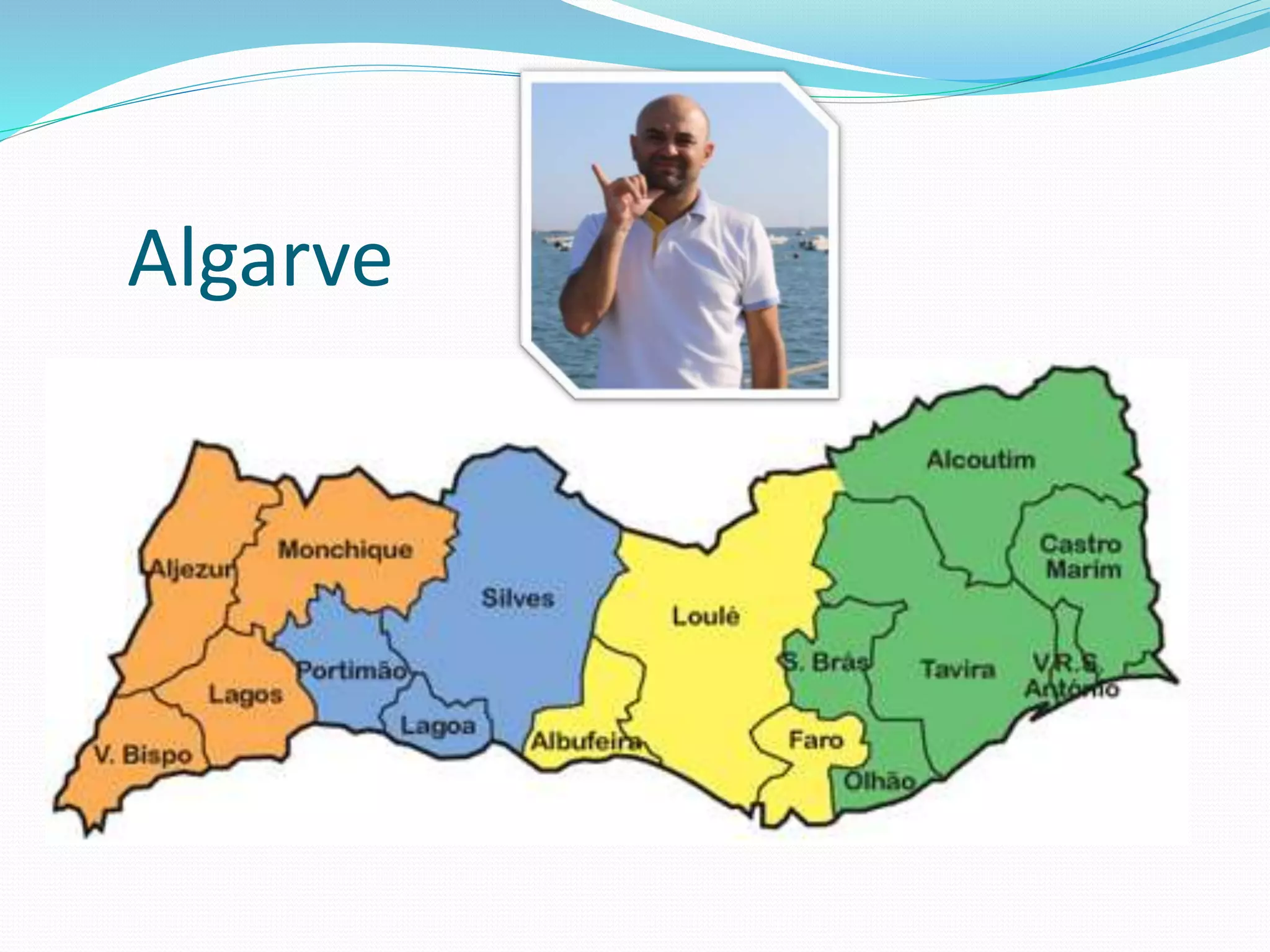 Mapa do Algarve com legendagem em L.G.P. | PPT