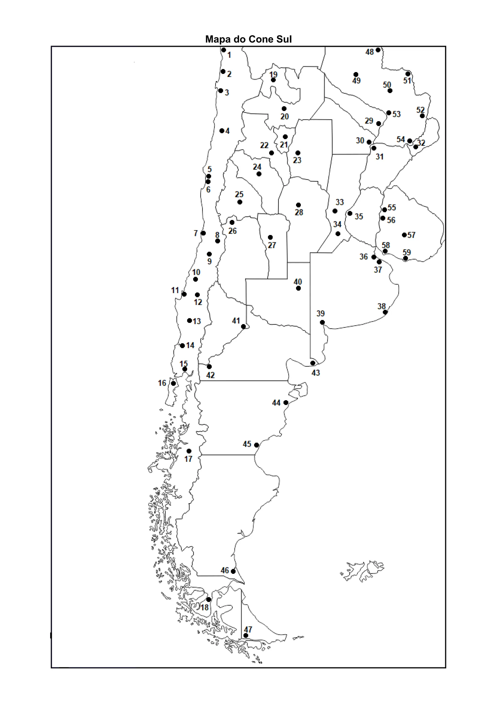 Mapa do Cone Sul - Chile, Argentina, Paraguai e Uruguai.docx