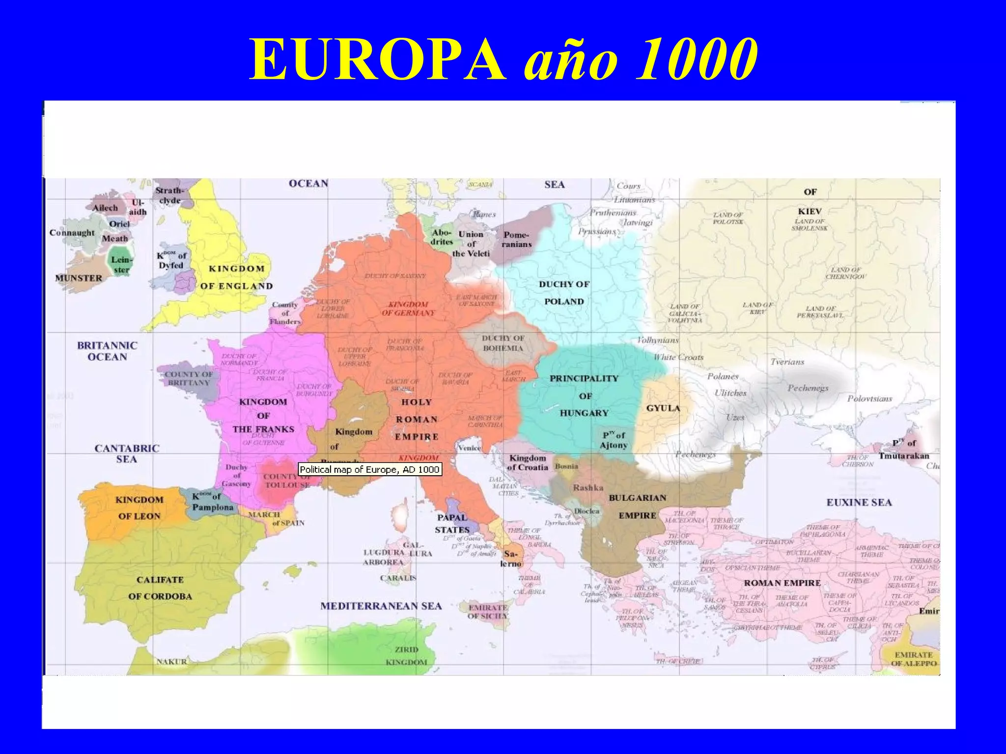 Mapa europa (año 1 al 2000) | PPT