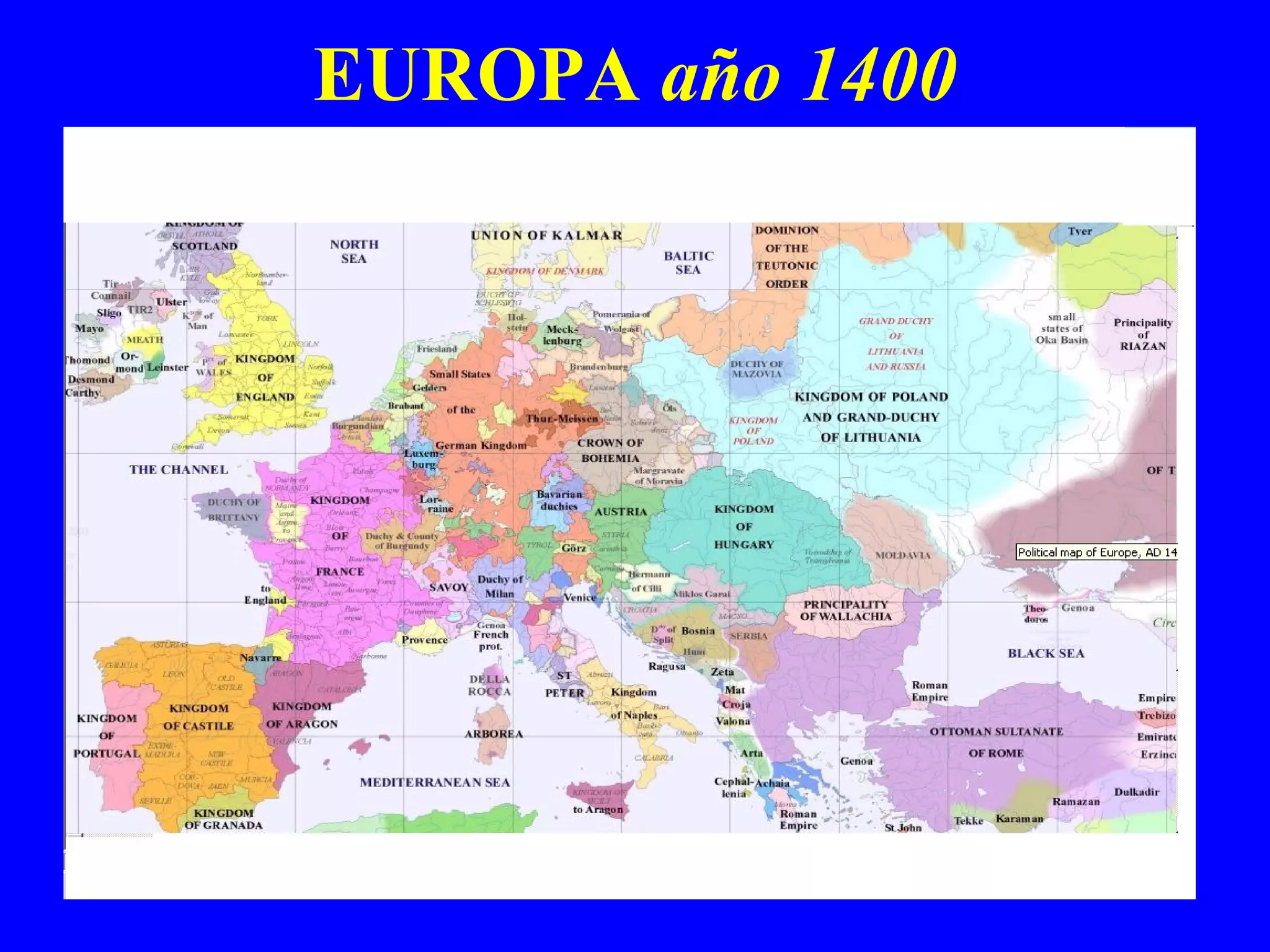 Mapa europa (año 1 al 2000) | PPT