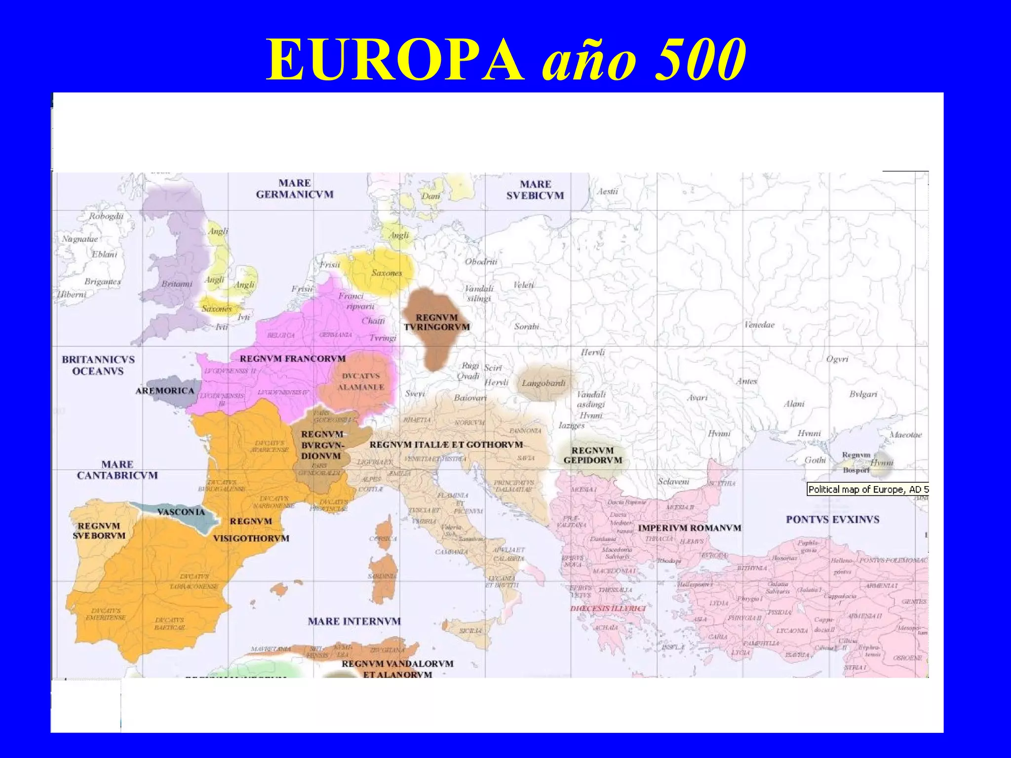 Mapa europa (año 1 al 2000) | PPT