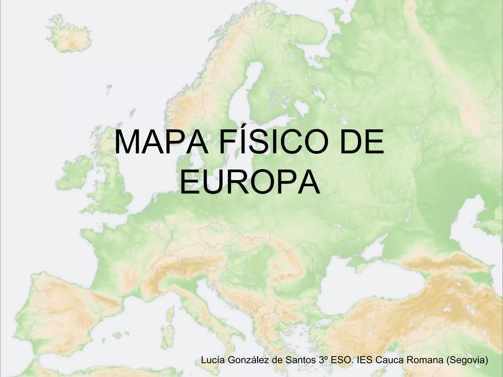 Mapa De Características Físicas De Europa