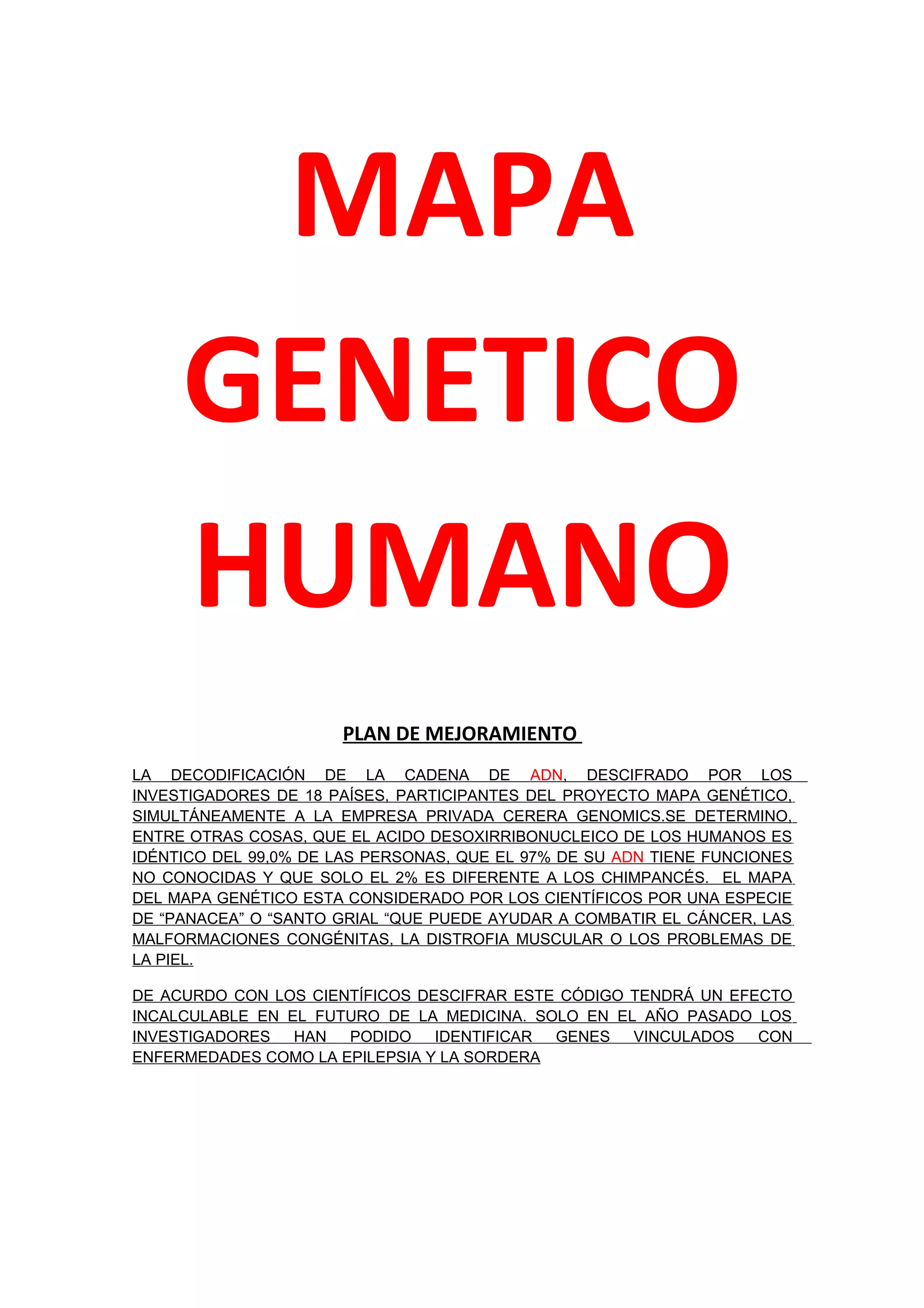 Mapa genetico humano | DOC