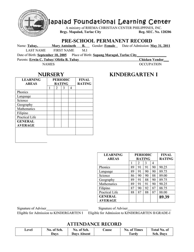 MFLC Form 137-A | PDF