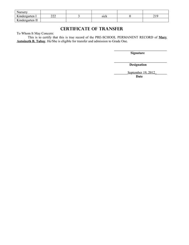 MFLC Form 137-A | PDF