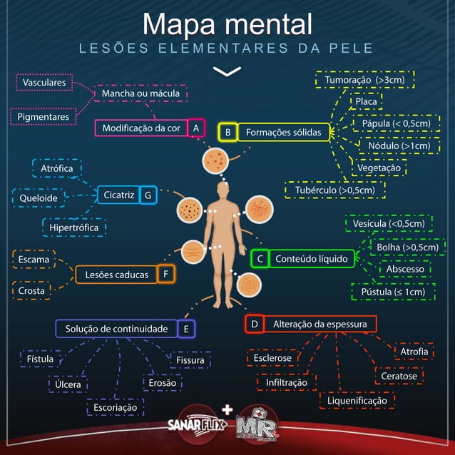 Mapa Lesões Elementares da Pele | PDF