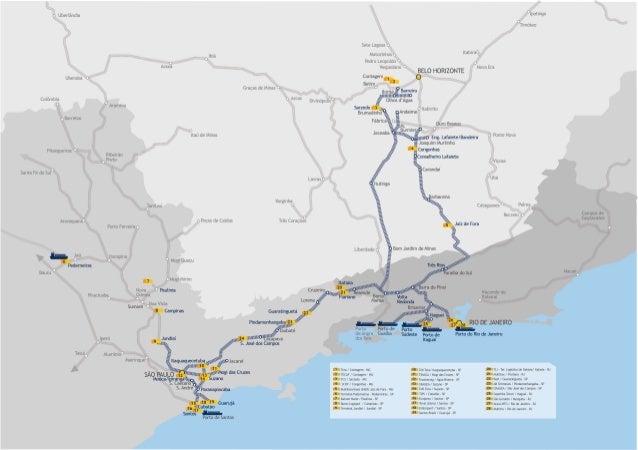 Mapa malha ferroviária da MRS