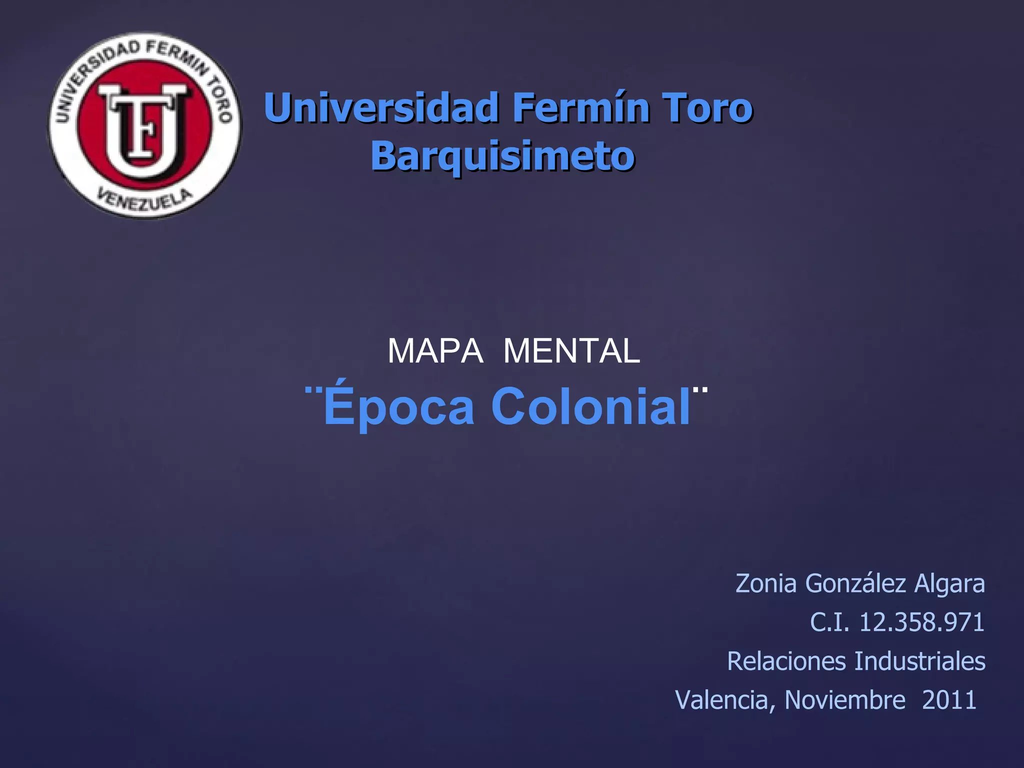 Mapa mental periodo colonial | PPT