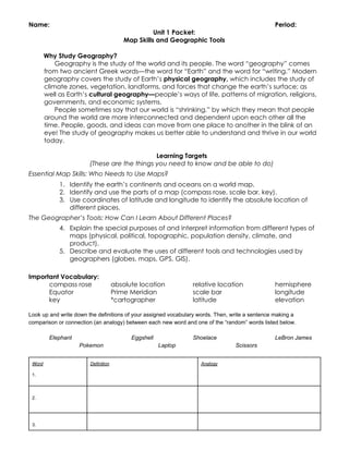 Map and Geography .pdf | Geography | Science