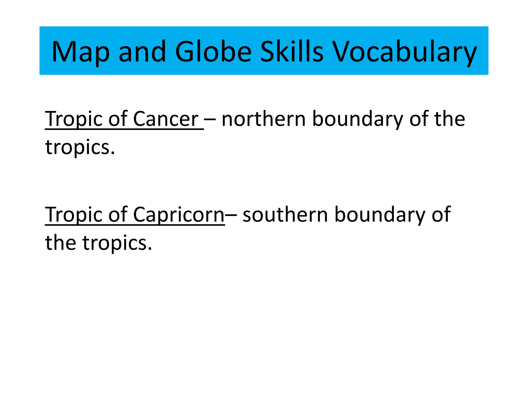 Map and globe skills - vocabulary | PPTX