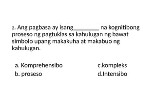 SECOND SEM Lesson 1 (Mapanuring Pagbasa) | PPTX
