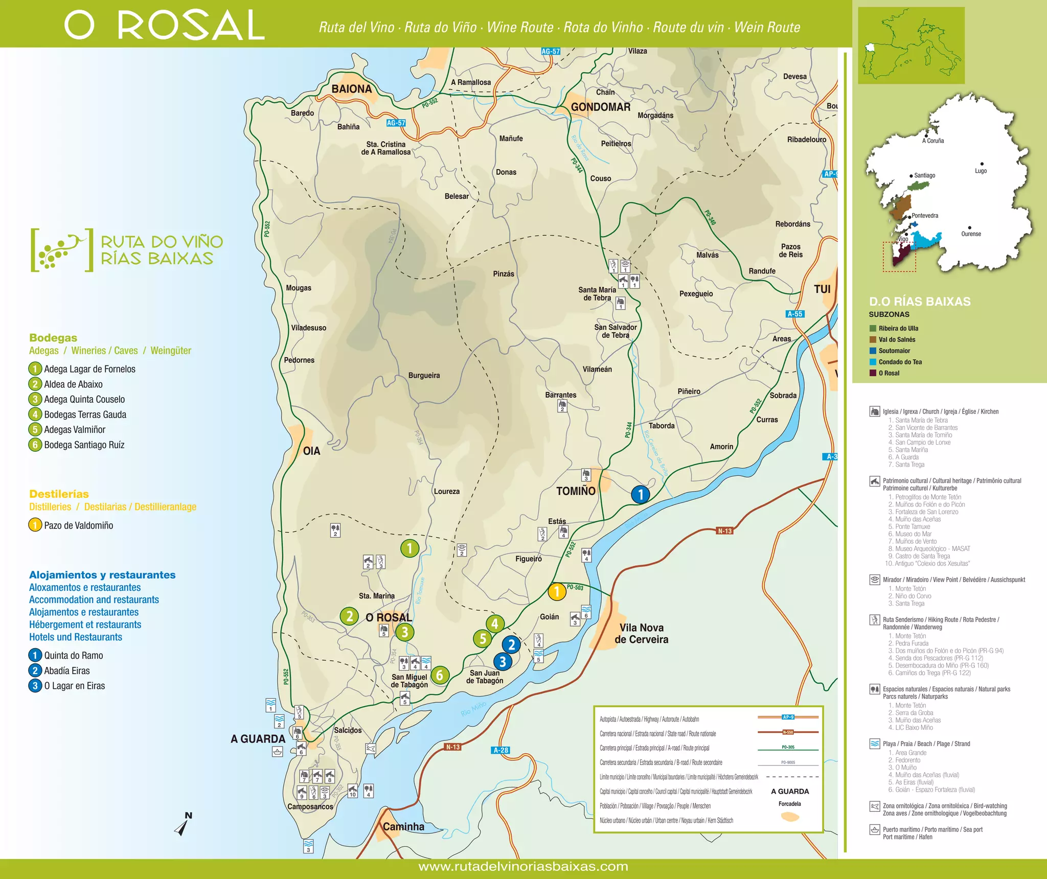 Mapa O Rosal - Ruta do Viño Rías Baixas | PDF | Bars & Restaurants ...