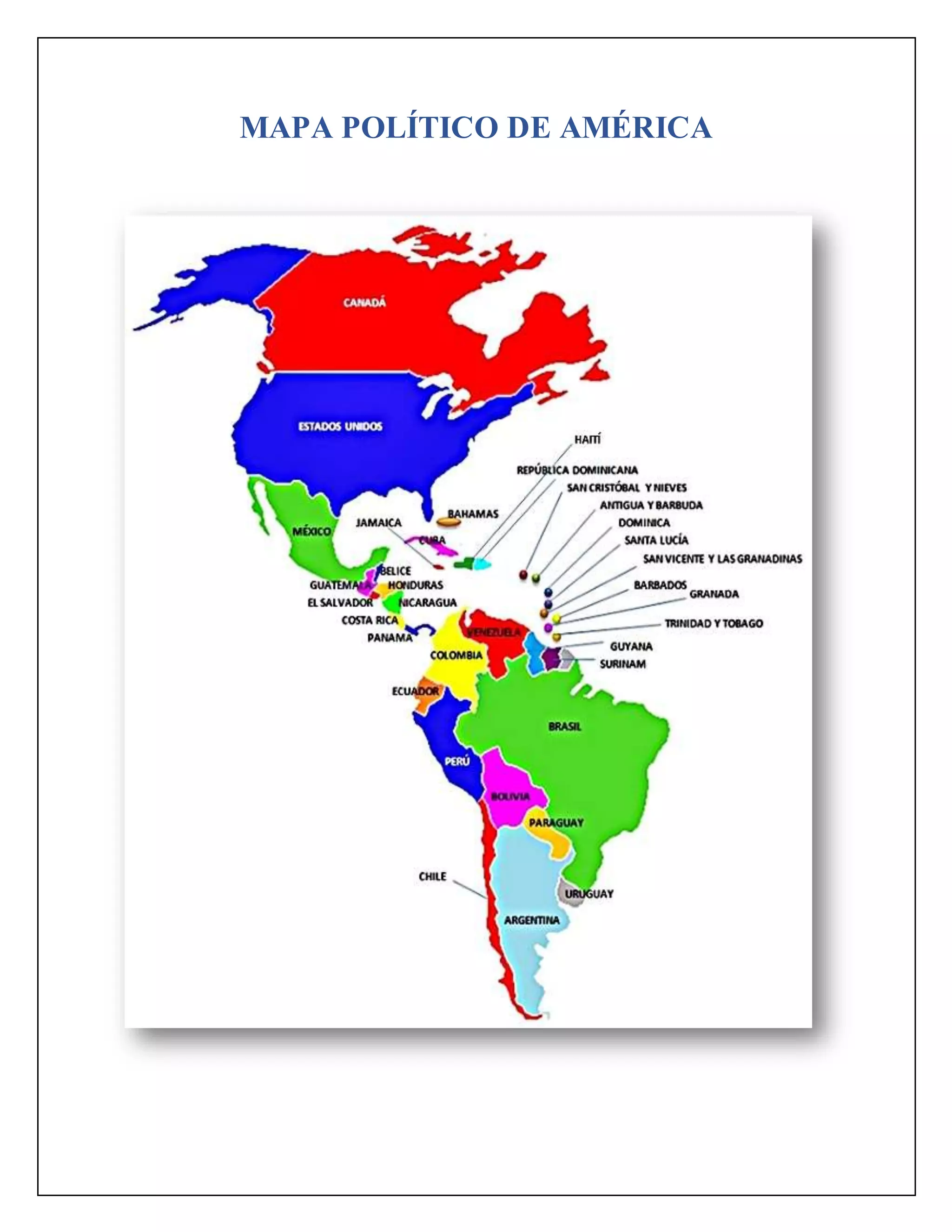 Mapa político de américa | DOCX