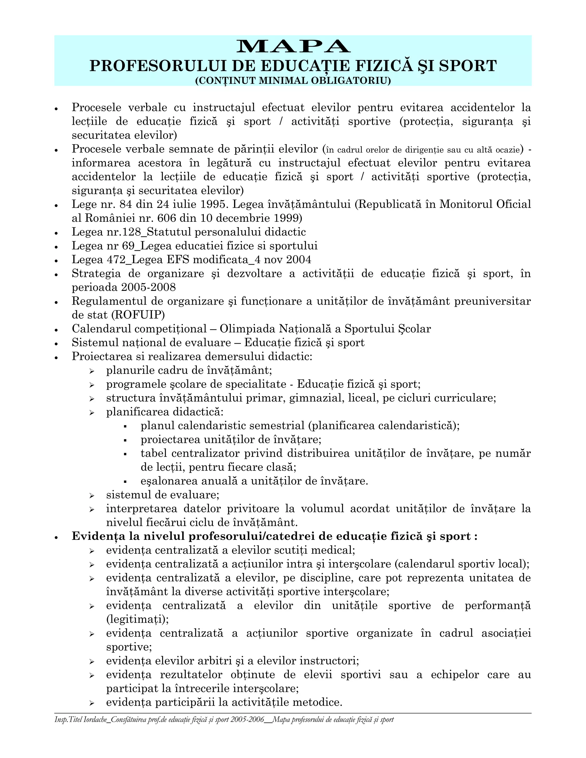 Mapa profesorului de eff ok | DOC