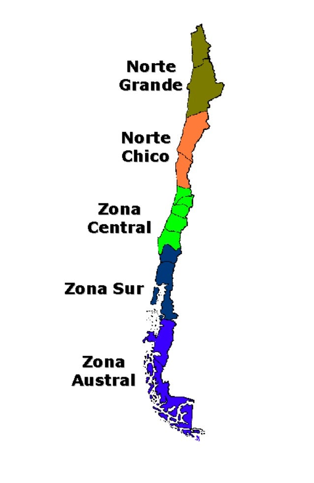 Mapa regionalizado chile