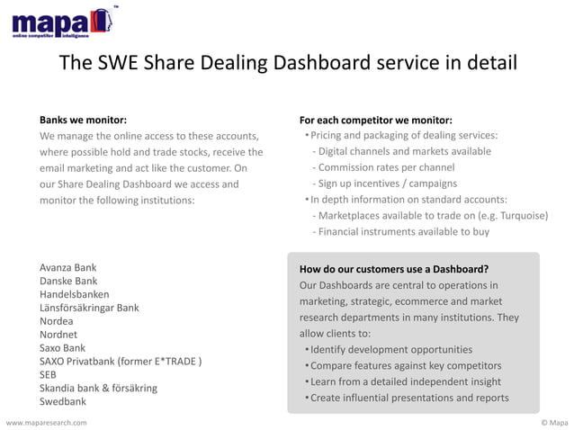 Mapa research brochure-swe-sharedealing-dashboard | PPT