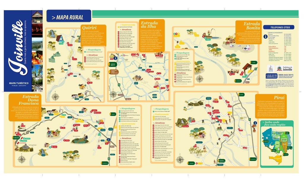 Mapa turístico de Joinville-SC | Brasil