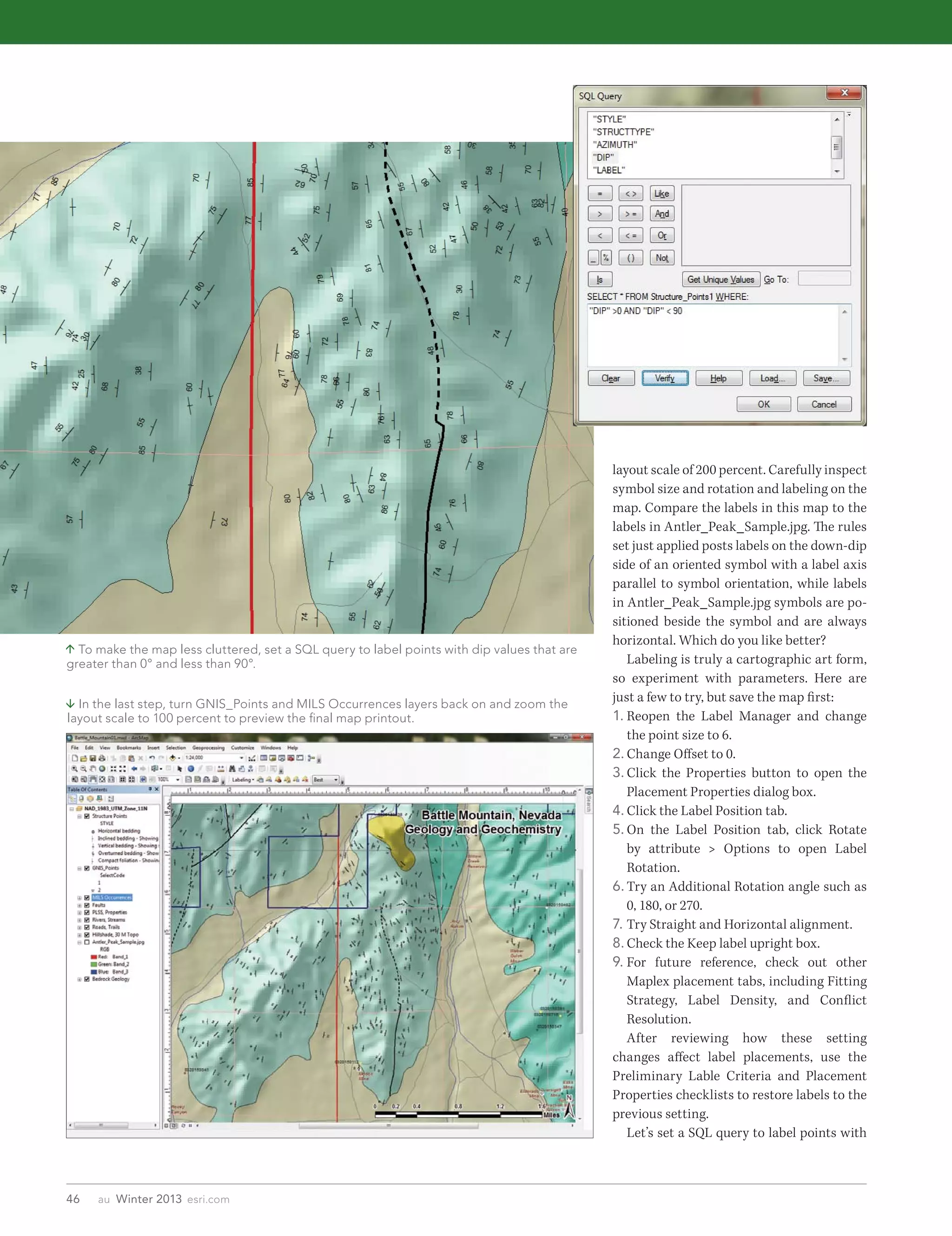 Mapas an dip y dips direccion en arcgis | PDF