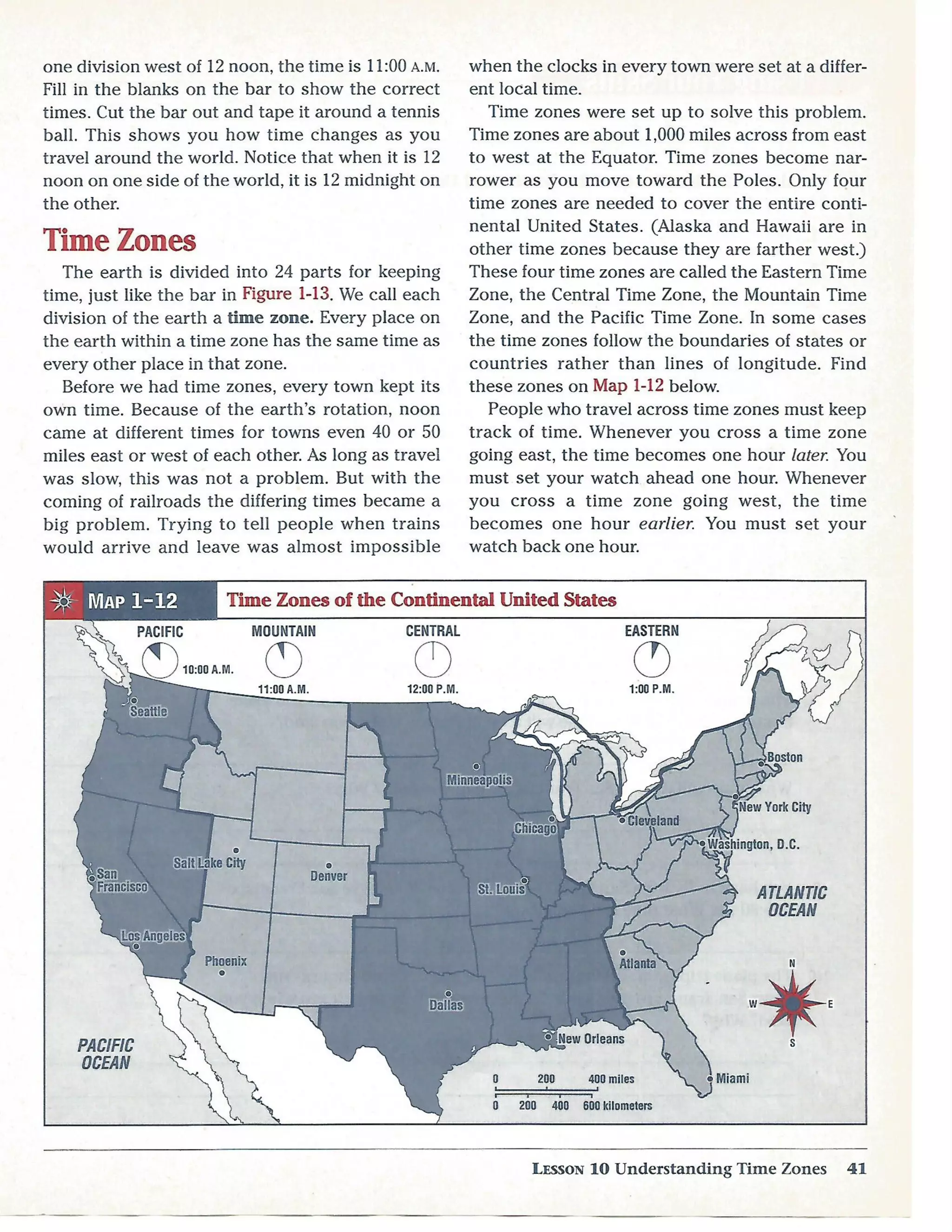 Map center lesson time zones and population | PDF