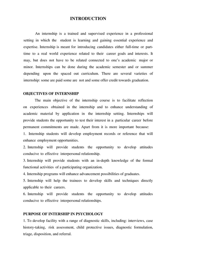 IGNOU Sample Internship File for MPCE015 | PDF