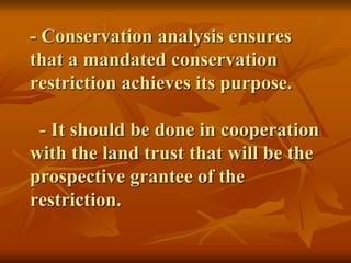 Conservation Restrictions in Conservation Subdivisions | PPT