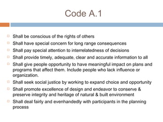 The AICP Code of Ethics and More | PPT