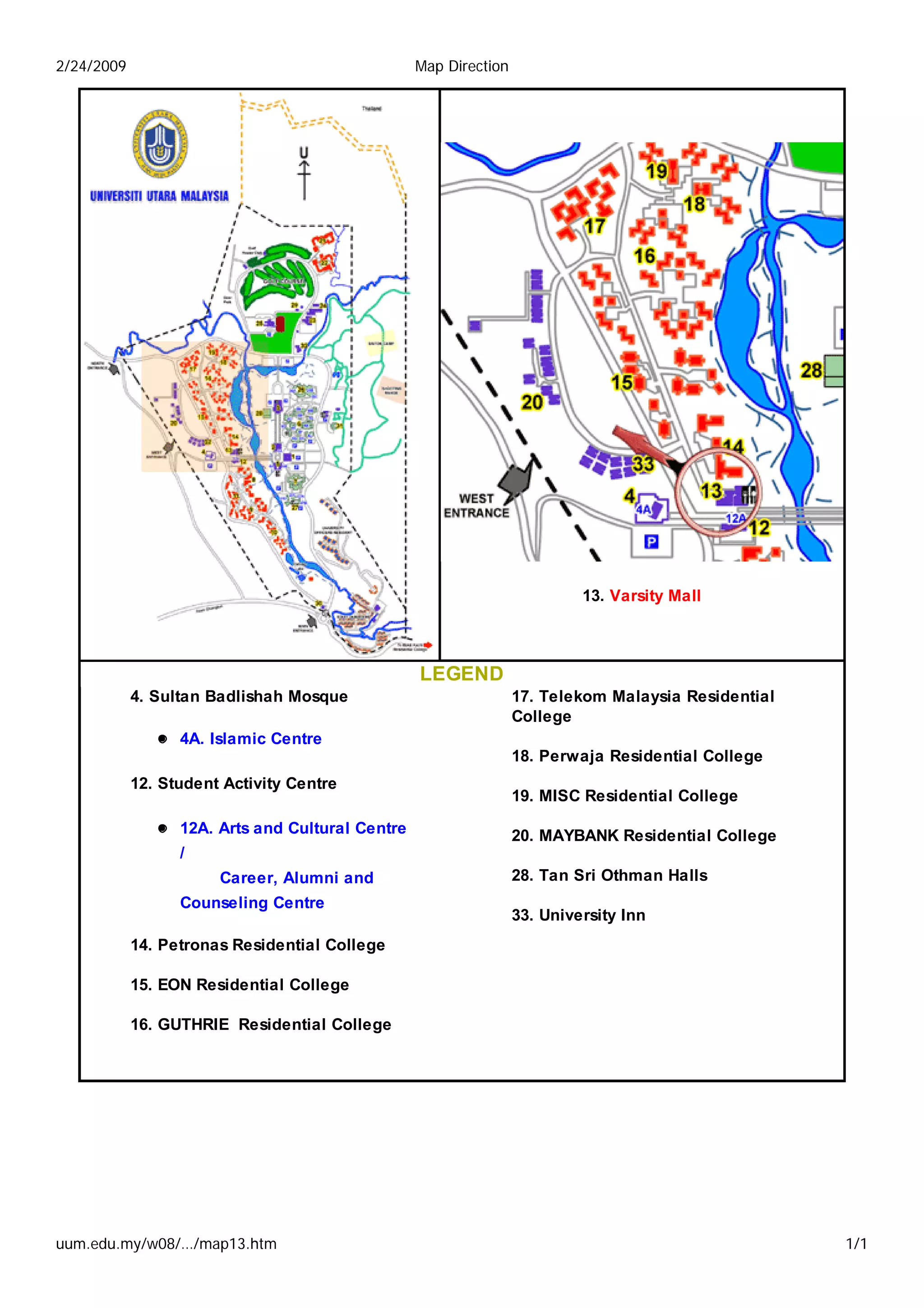 Map direction varsity mall | PDF
