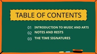 KEY TERMS TO REVIEW in MAPE 6 (notes, rest and time signatures) | PPTX
