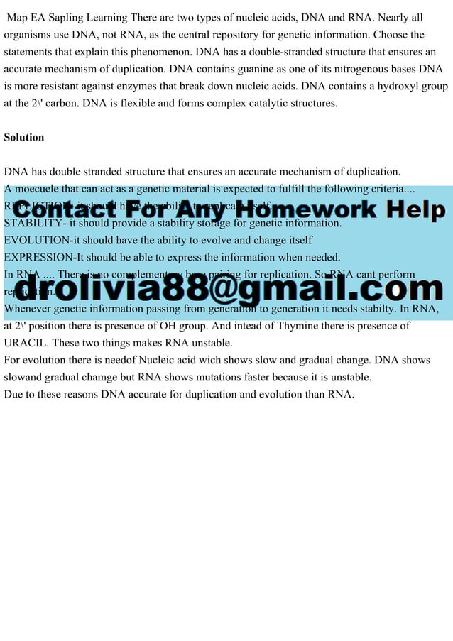 Map EA Sapling Learning There are two types of nucleic acids, DNA and.pdf